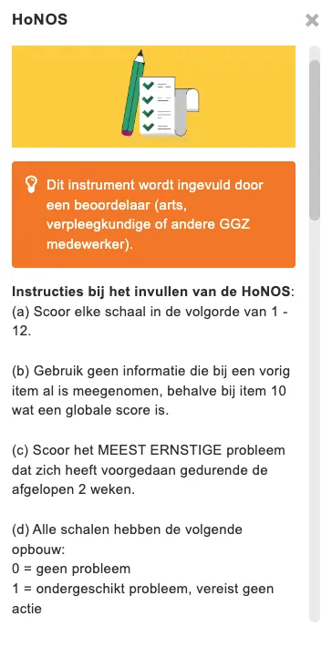 HoNOS en HoNOS 65+ eenvoudig invullen via Minddistrict